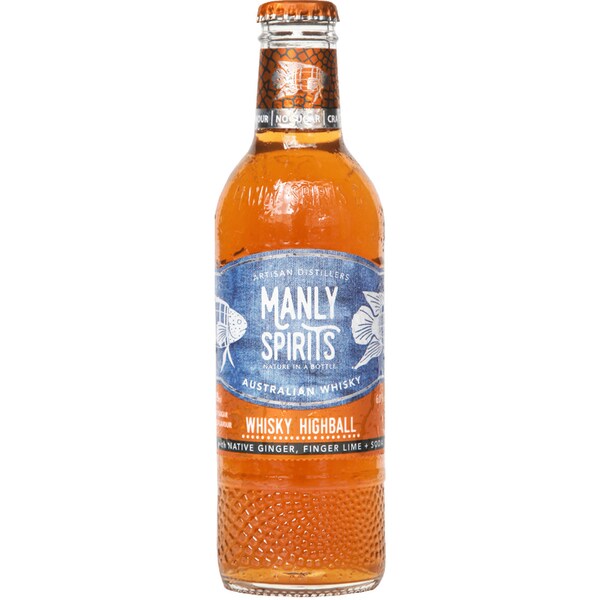Manly Spirits Whisky Highball Native Ginger, Finger Lime & Soda Bottles ...