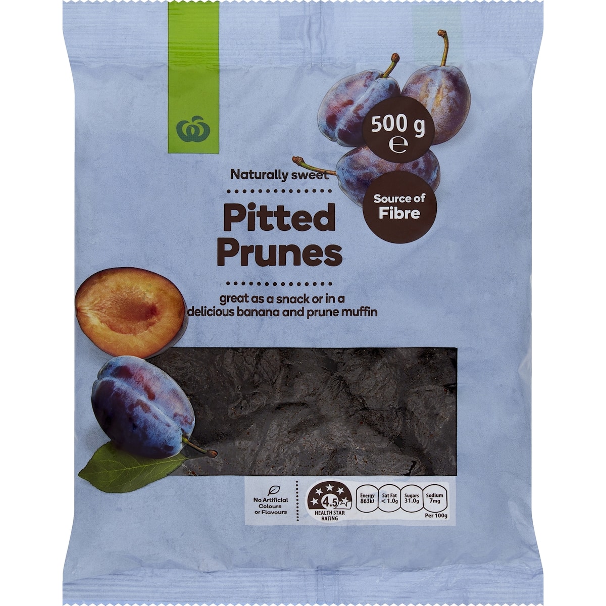 Woolworths Prunes Pitted 500g | bunch