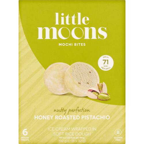 Little Moons Honey Roasted Pistachio Mochi Bites 6 Pack | bunch