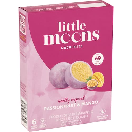 Little Moons Passionfruit and Mango Mochi Bites 6 Pack | bunch