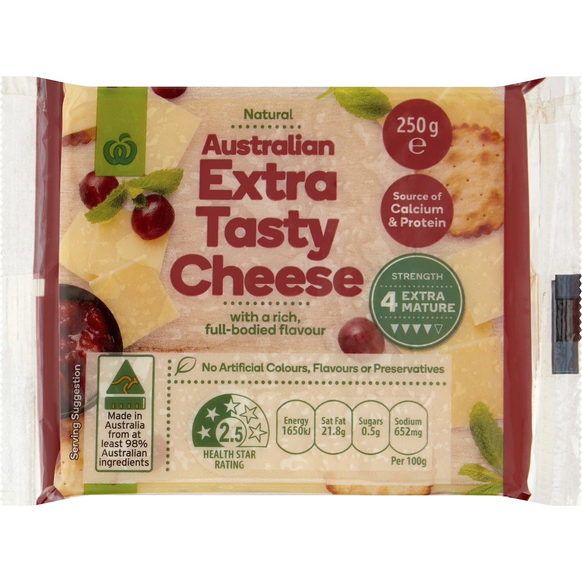 Woolworths Extra Tasty Cheese Block 250g | bunch