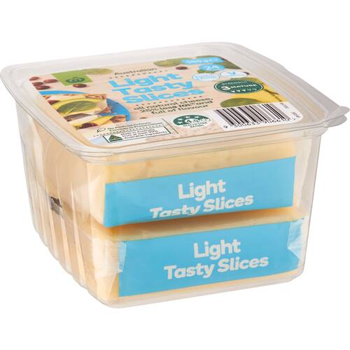 Woolworths Tasty Light Cheese Slices 500g | bunch
