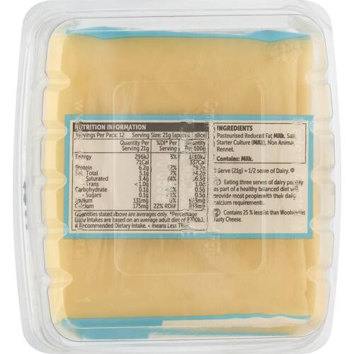 Woolworths Tasty Light Cheese Slices 500g | bunch