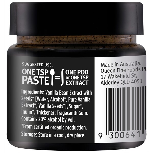 Queen Organic Vanilla Bean Paste 65g | Woolworths