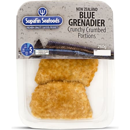 Get Supafin Seafoods Blue Grenadier Crumbed Fillets 260g delivered to ...