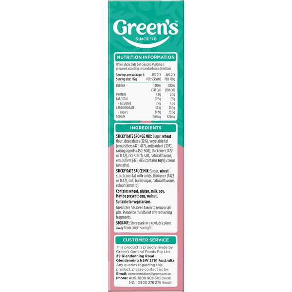 Green's Pudding Traditional Sticky Date 260g | Woolworths