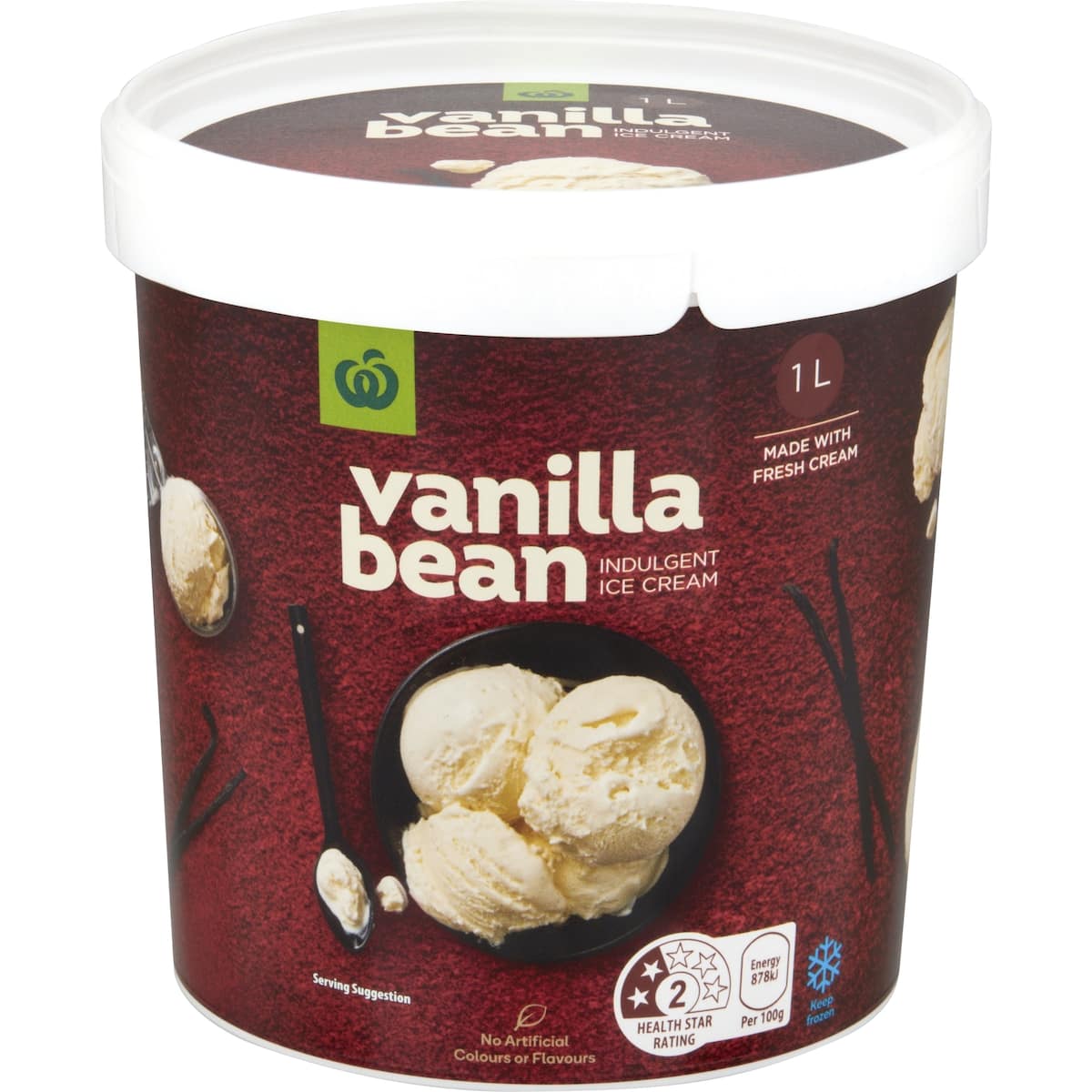 Woolworths Ice Cream Vanilla Bean 1l | bunch