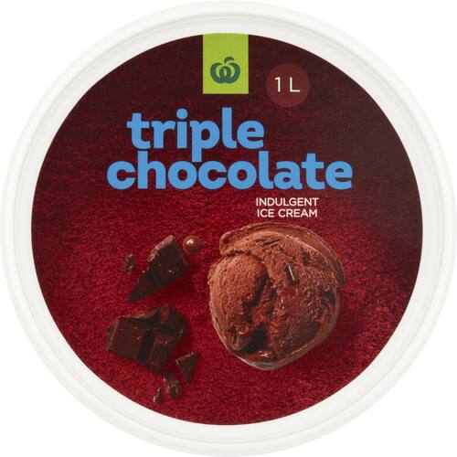 Woolworths Ice Cream Triple Chocolate 1l | bunch