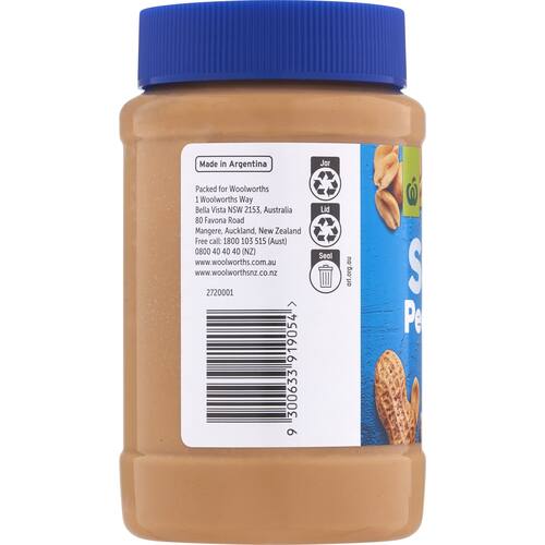 Woolworths Smooth Peanut Butter 500g | bunch