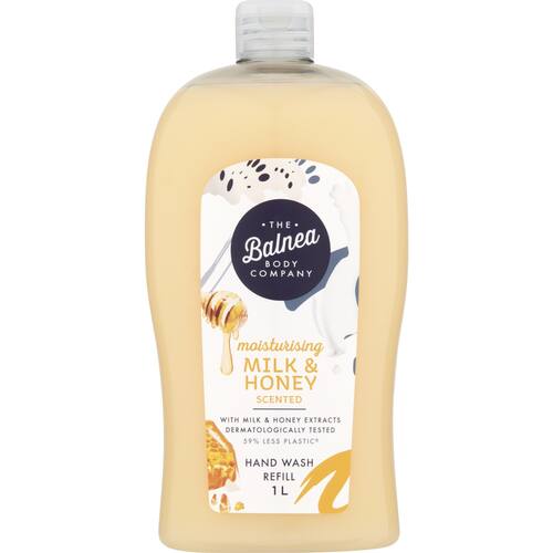 The Balnea Body Company Moisturising Hand Wash Refill Milk & Honey 1l ...