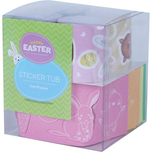 Easter Sticker Tub 95 Pieces Each | Woolworths