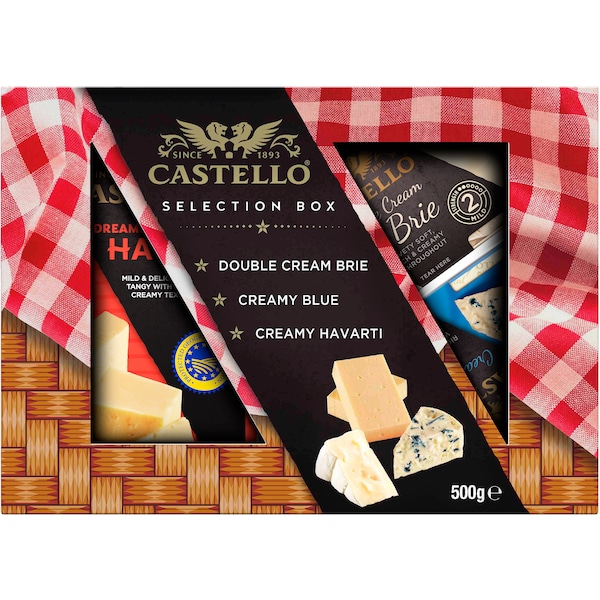 Castello Cheese Selection Box Brie, Blue & Havarti 500g | Woolworths