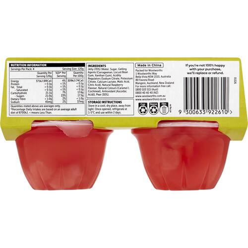 Woolworths Pear In Raspberry Flavoured Jelly 4x120g | bunch