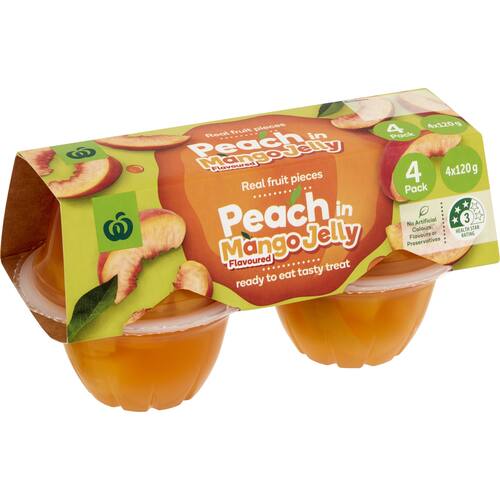 Woolworths Peach In Mango Flavoured Jelly 4X120g | bunch