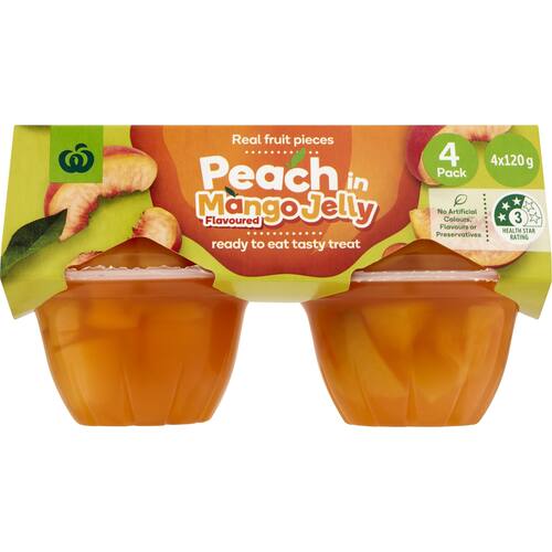 Woolworths Peach In Mango Flavoured Jelly 4X120g | bunch