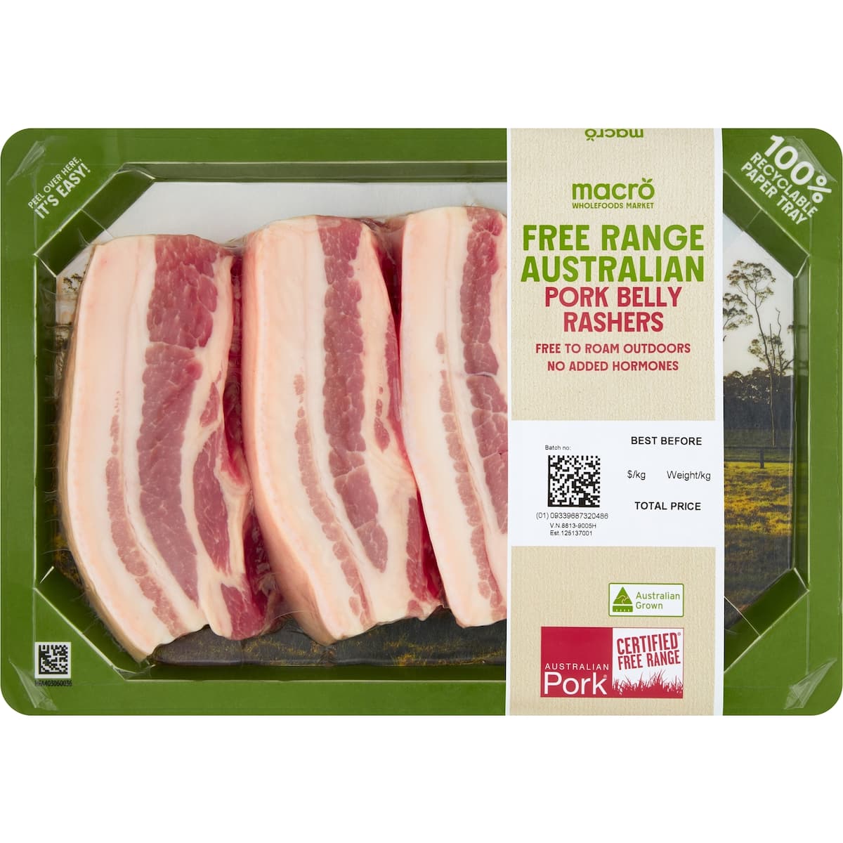 Macro Free Range Pork Rashers 250g - 550g | bunch