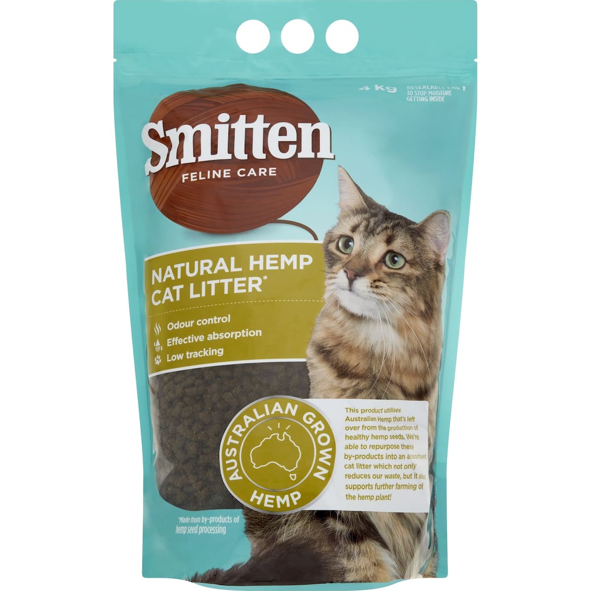 Smitten Natural Hemp Cat Litter 4kg | bunch