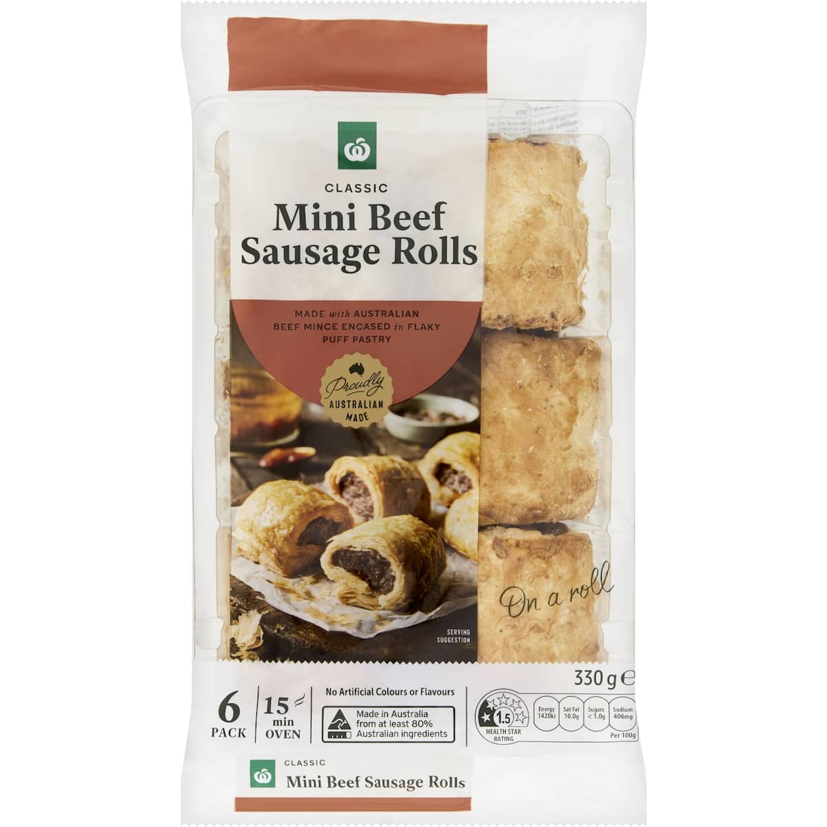 Woolworths Beef Sausage Rolls 6 Pack | bunch