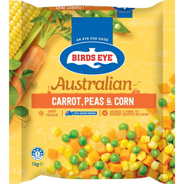 Birds Eye Snap Frozen Mixed Vegetables Carrot, Peas & Corn 1kg | Woolworths