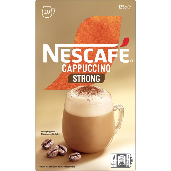 Nescafe Cappuccino Strong Coffee Sachets 10 Pack | Woolworths