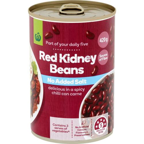 Woolworths Red Kidney Beans No Added Salt 420g | bunch