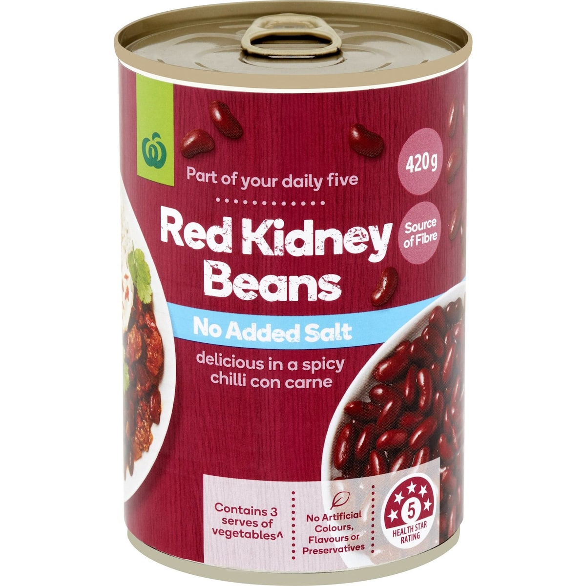 Woolworths Red Kidney Beans No Added Salt 420g | bunch