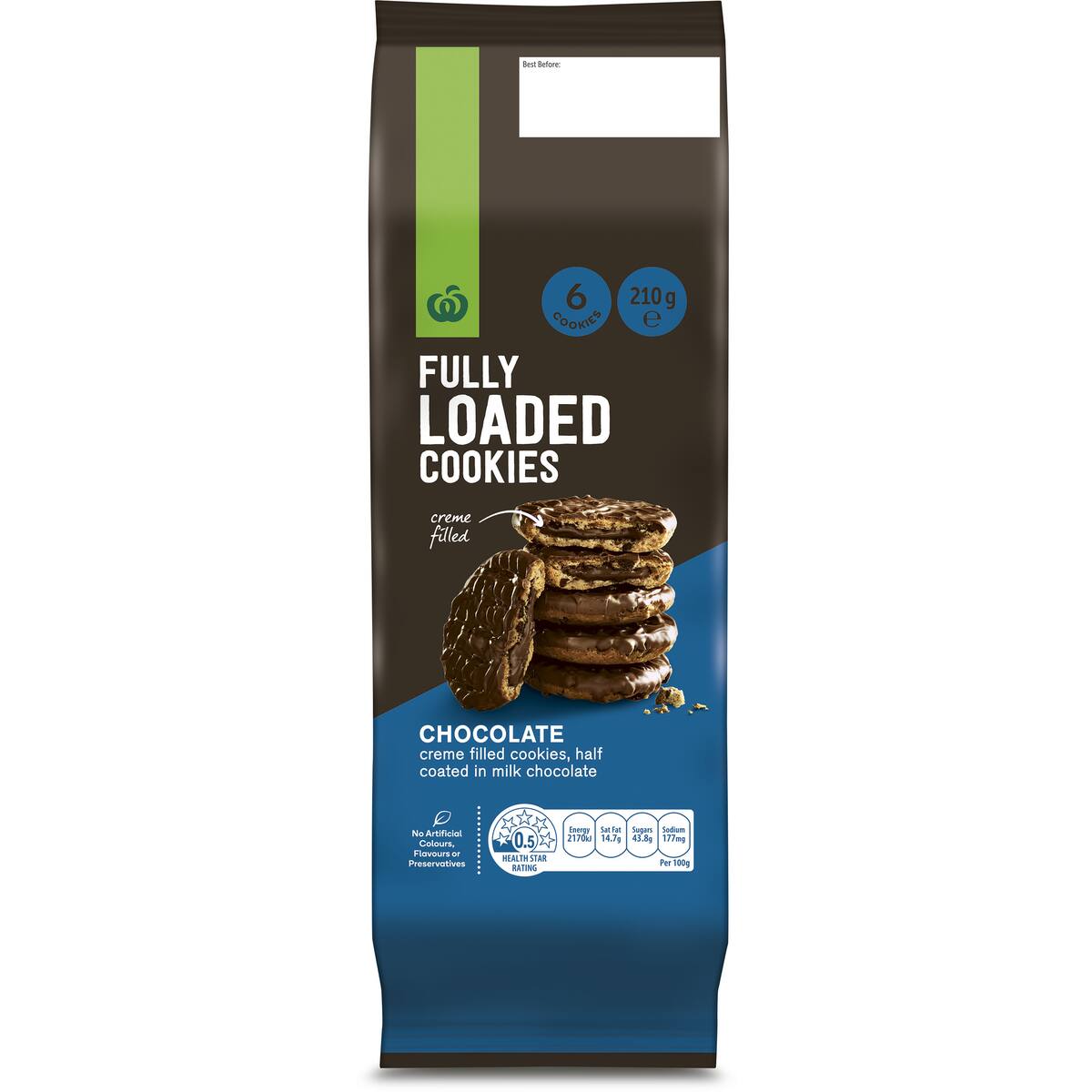 Woolworths Fully Loaded Cookies Chocolate 210g | bunch