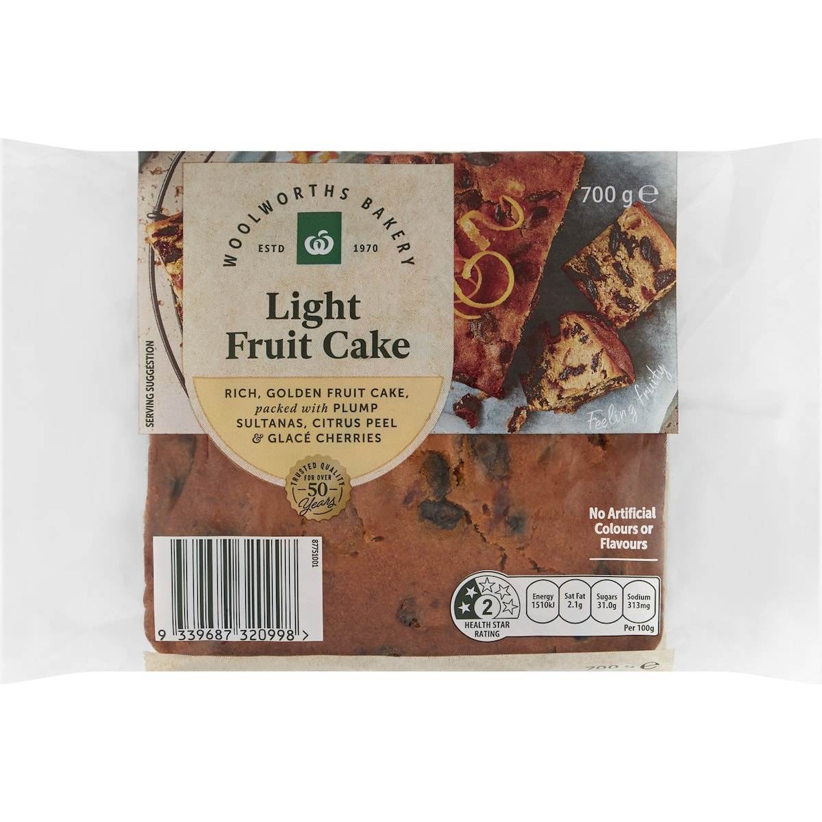 Woolworths Traditional Light Fruit Cake 700g | bunch