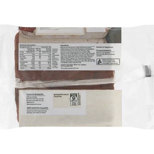 Woolworths Traditional Dark Fruit Cake 700g | bunch