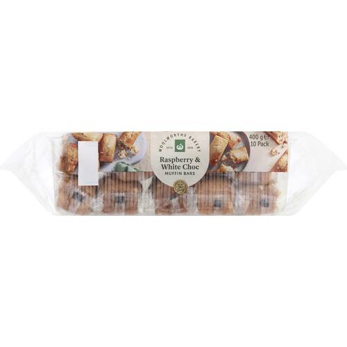 Woolworths Raspberry & White Chocolate Muffin Bar 10 Pack | bunch