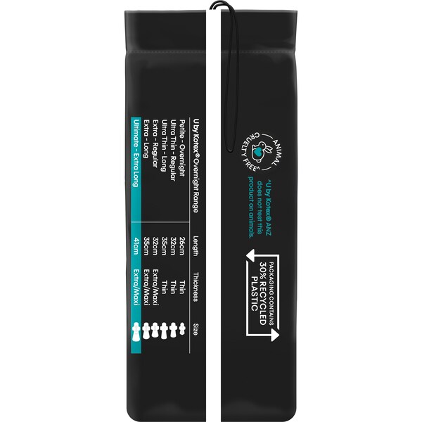 U By Kotex Overnight Ultimate Pads With Wings 6 Pack | Woolworths