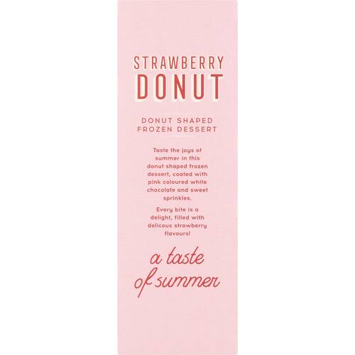 Woolworths Donut Frozen Dessert Strawberry 4 pack | bunch