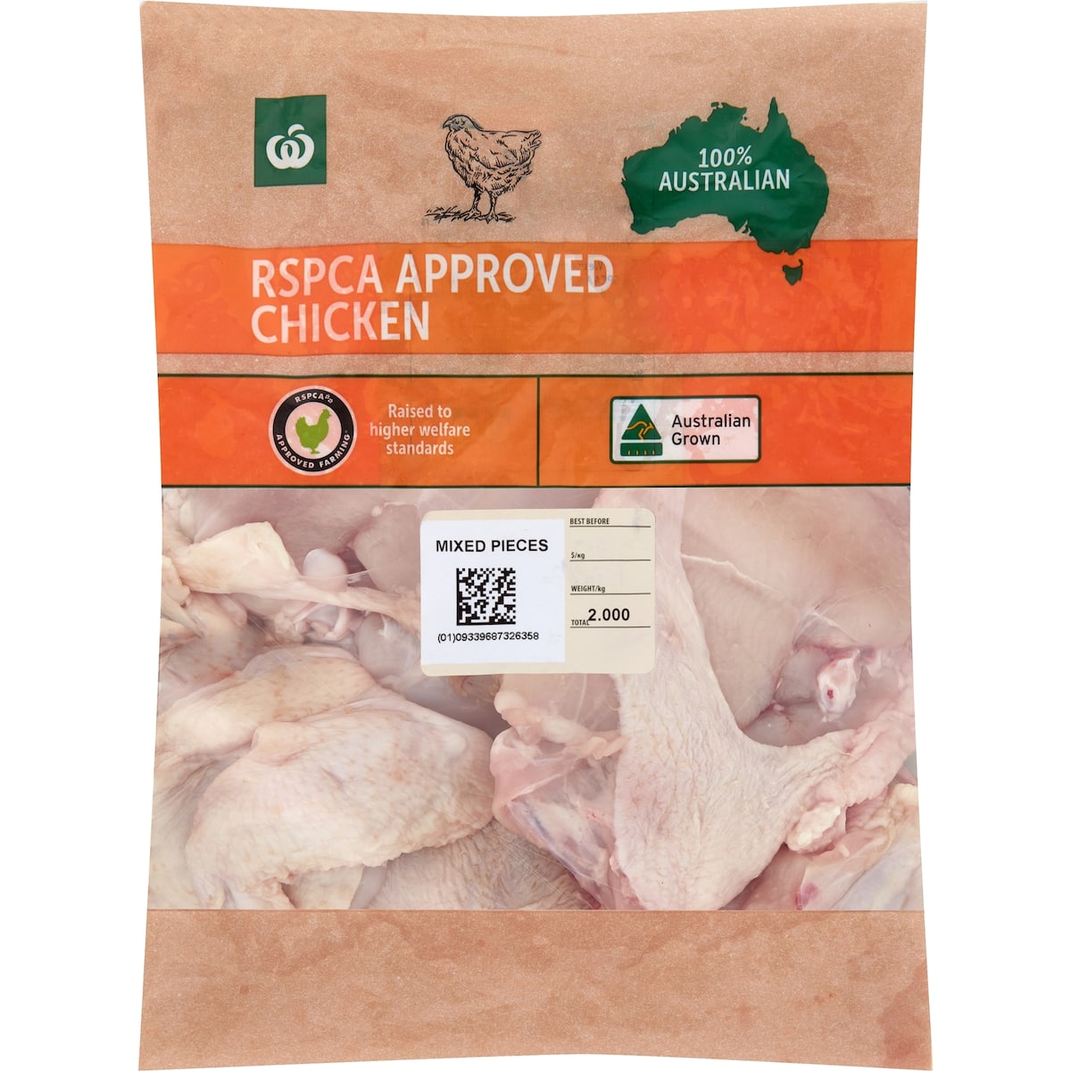 Woolworths RSPCA Approved Chicken Mixed Pieces 2kg | bunch