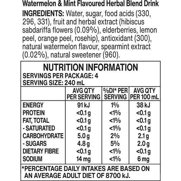 T2 Tea Watermelon Fiesta Iced Herbal Drink Low Sugar Multipack Cans ...