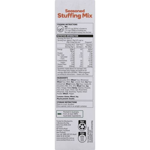 Woolworths Seasoned Stuffing Mix 200g | bunch