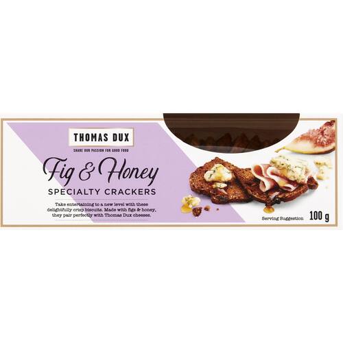 Thomas Dux Fig & Honey Specialty Crackers 100g | bunch