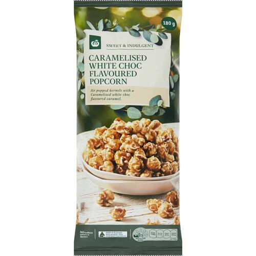 Woolworths Christmas Caramelised White Choc Popcorn 180g | bunch