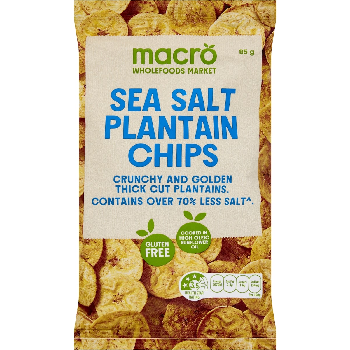 Macro Plantain Chips Sea Salt 85g | bunch