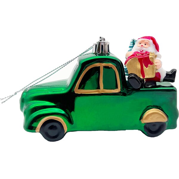 Christmas Traditional Ute With Santa Decoration Green Each | Woolworths