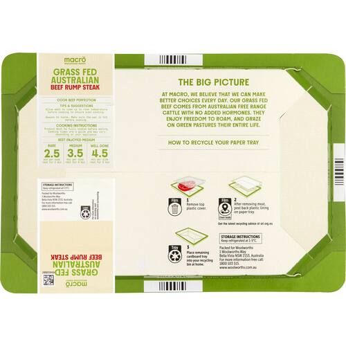 Macro Grass Fed Beef Rump Steak 300g | bunch