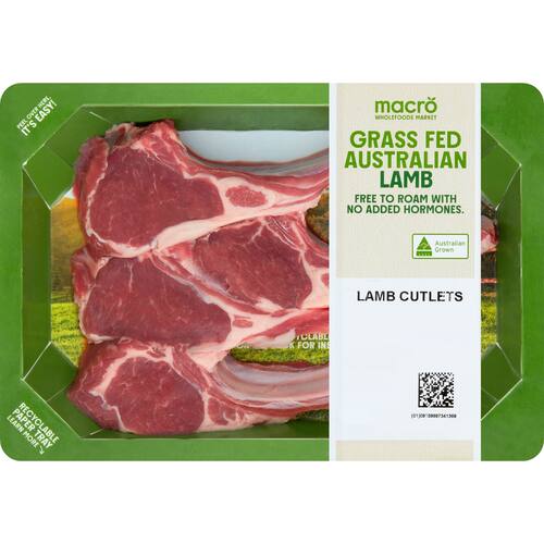 Macro Grass Fed Australian Lamb Cutlets 200g-400g (Up To 350g) | bunch