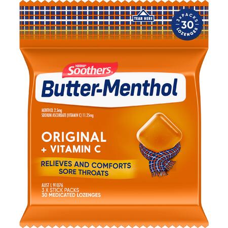 Get Nestle Soothers Butter Menthol Throat Lozenge 3 pack delivered to ...