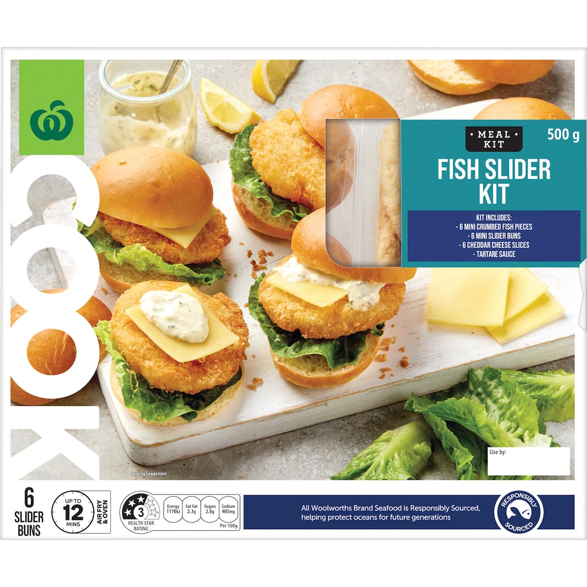 Woolworths Cook Fish Slider Meal Kit 500g | bunch