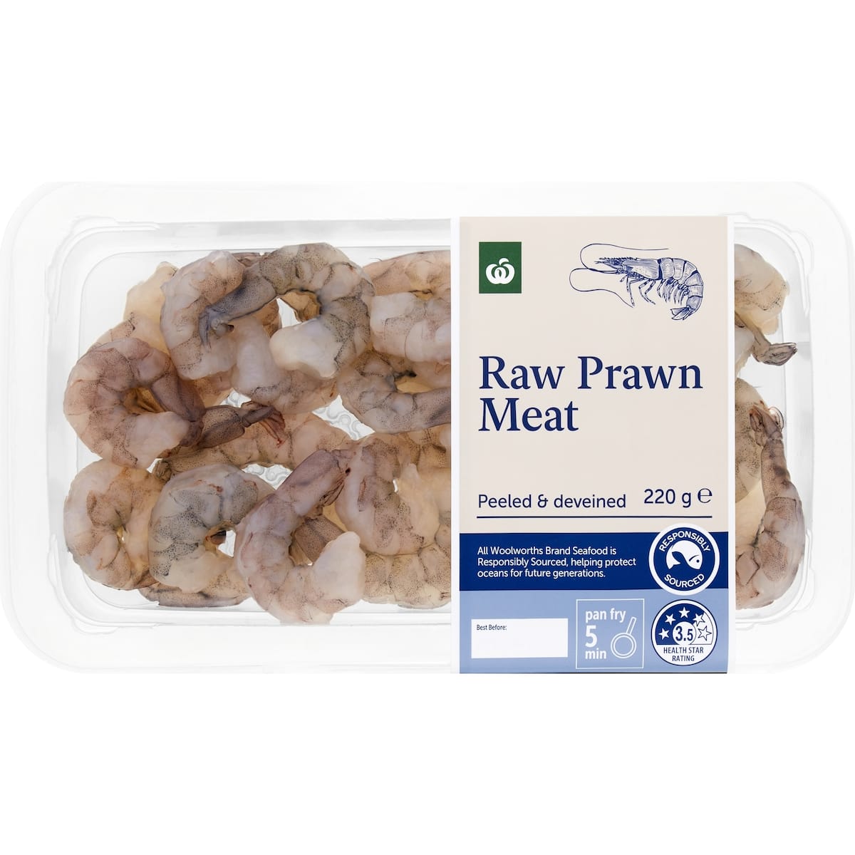Woolworths Raw Prawn Meat 220g | bunch