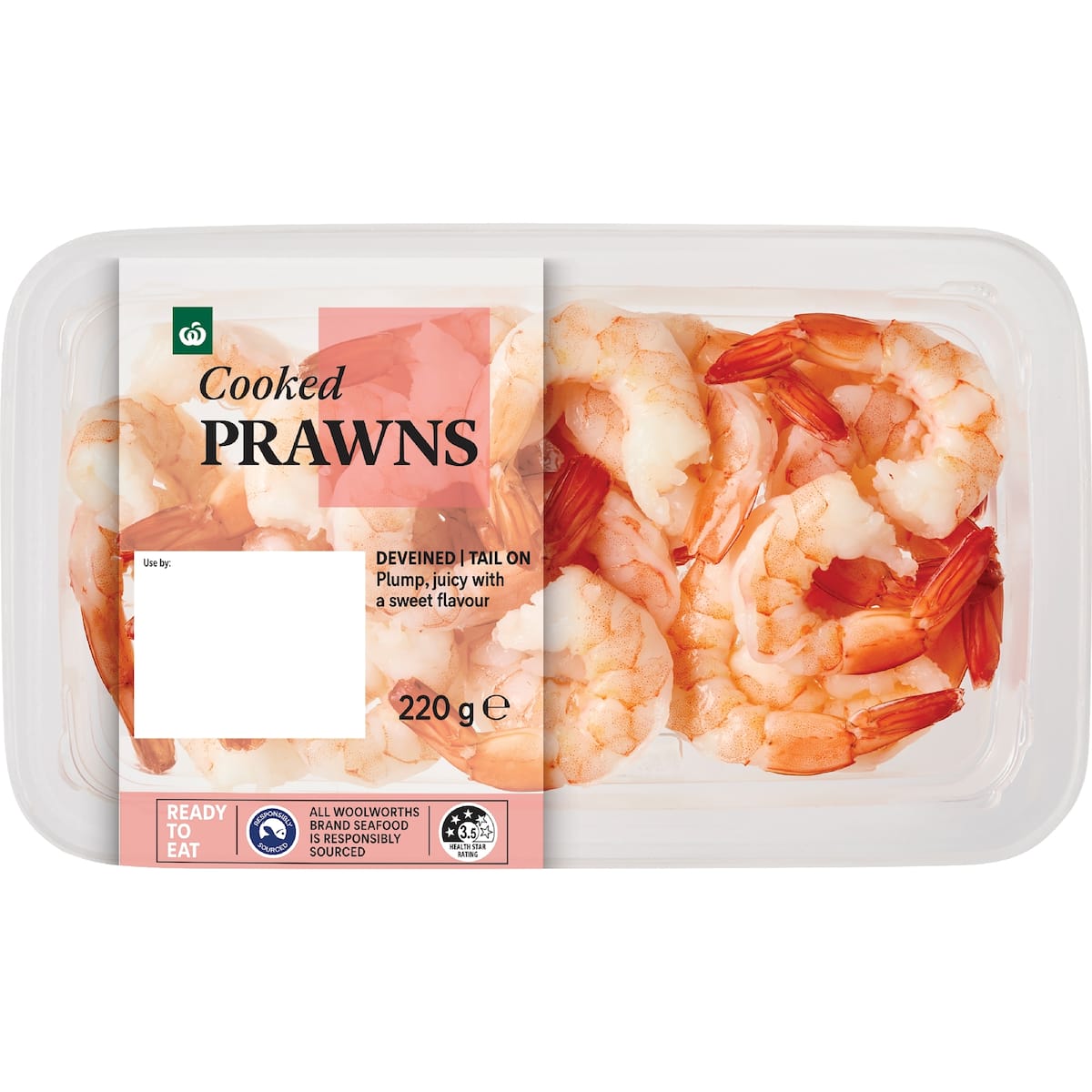 Woolworths Cocktail Prawns Peeled & Deveined 220g | bunch