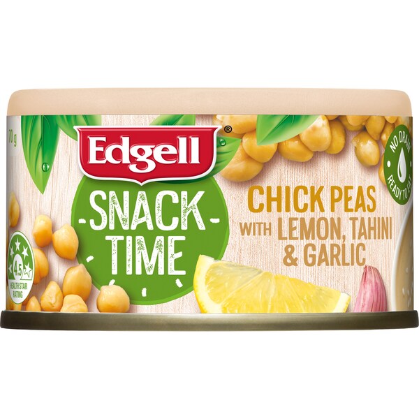Edgell Snack Time Chickpeas With Lemon, Tahini & Garlic 70g | Woolworths