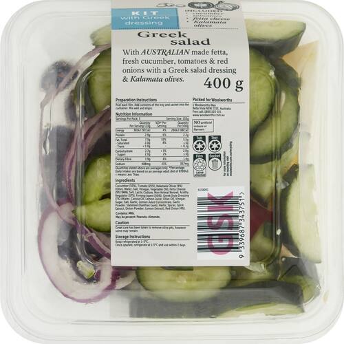Woolworths Greek Salad Kit With Greek Dressing 400g | bunch