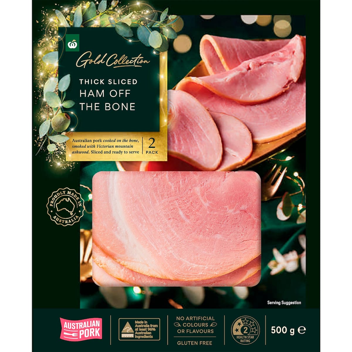 Woolworths Gold Collection Thick Sliced Ham Off The Bone 500g | bunch