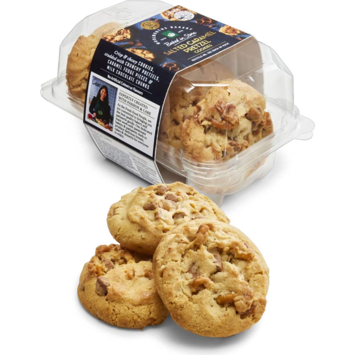 Woolworths Salted Caramel Pretzel Cookies 5 Pack | bunch