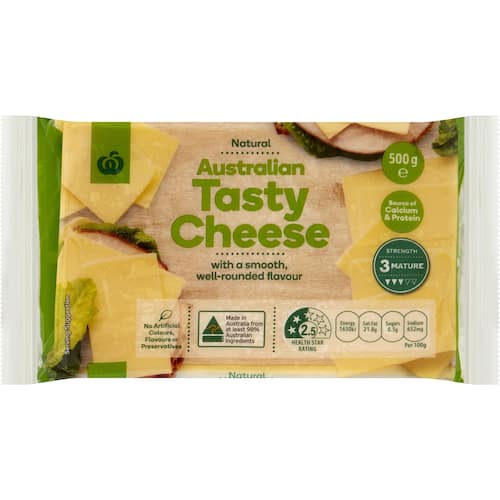 Woolworths Tasty Cheese Block 500g | bunch